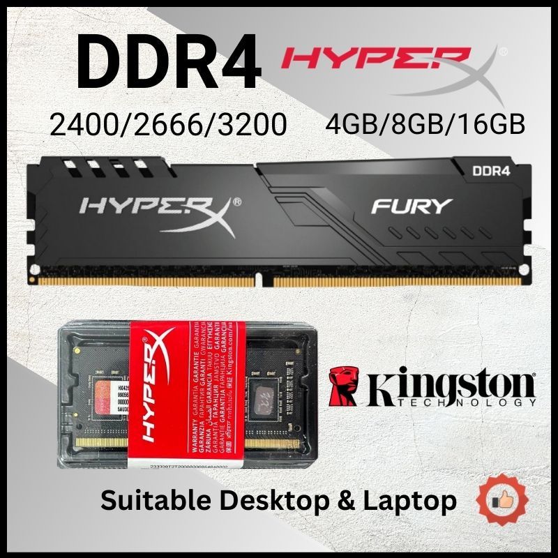 Kingston Hyperx Fury DDR4 2400Mhz 2666Mhz 3200Mhz 4GB 8GB 16GB แล็ปท็อปเดสก์ท็อป RAM | Shopee ...