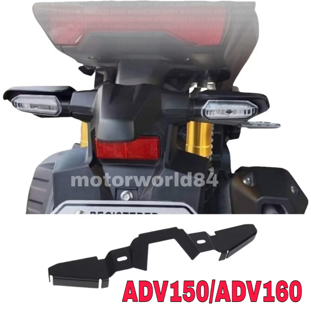 ด้านหลังป้าย HONDA ADV160 ADV150 เหล็ก MATT สีดําด้านหลัง LED SIGNAL ...
