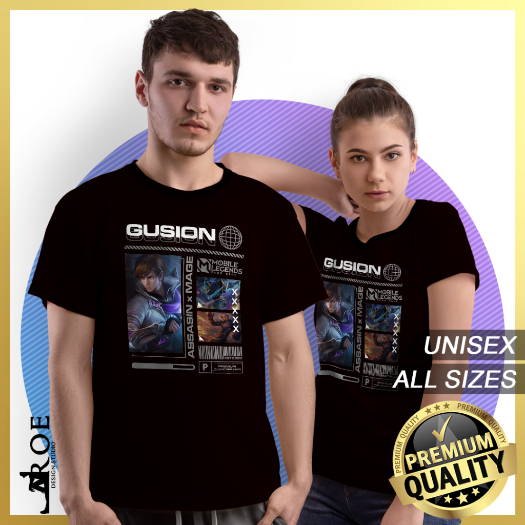 🔥 Baju Tshirt GUSION MOBILE LEGENDS MLBB GAME Unisex + พลัสไซส์ 🔥 ...
