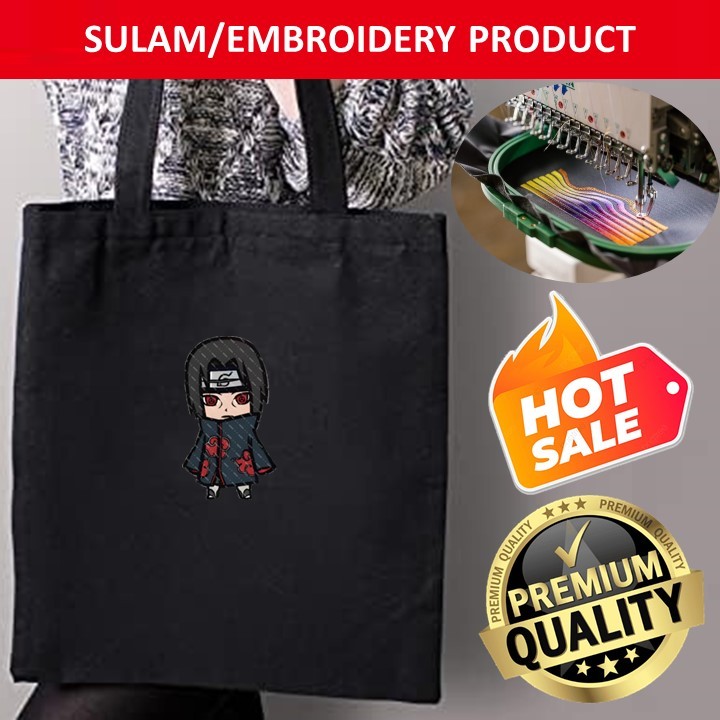 EMBROIDERY SULAM AKATSUKI ITACHI UCHIHA CHIBI NARUTO ANIME LOGO BLACK ...