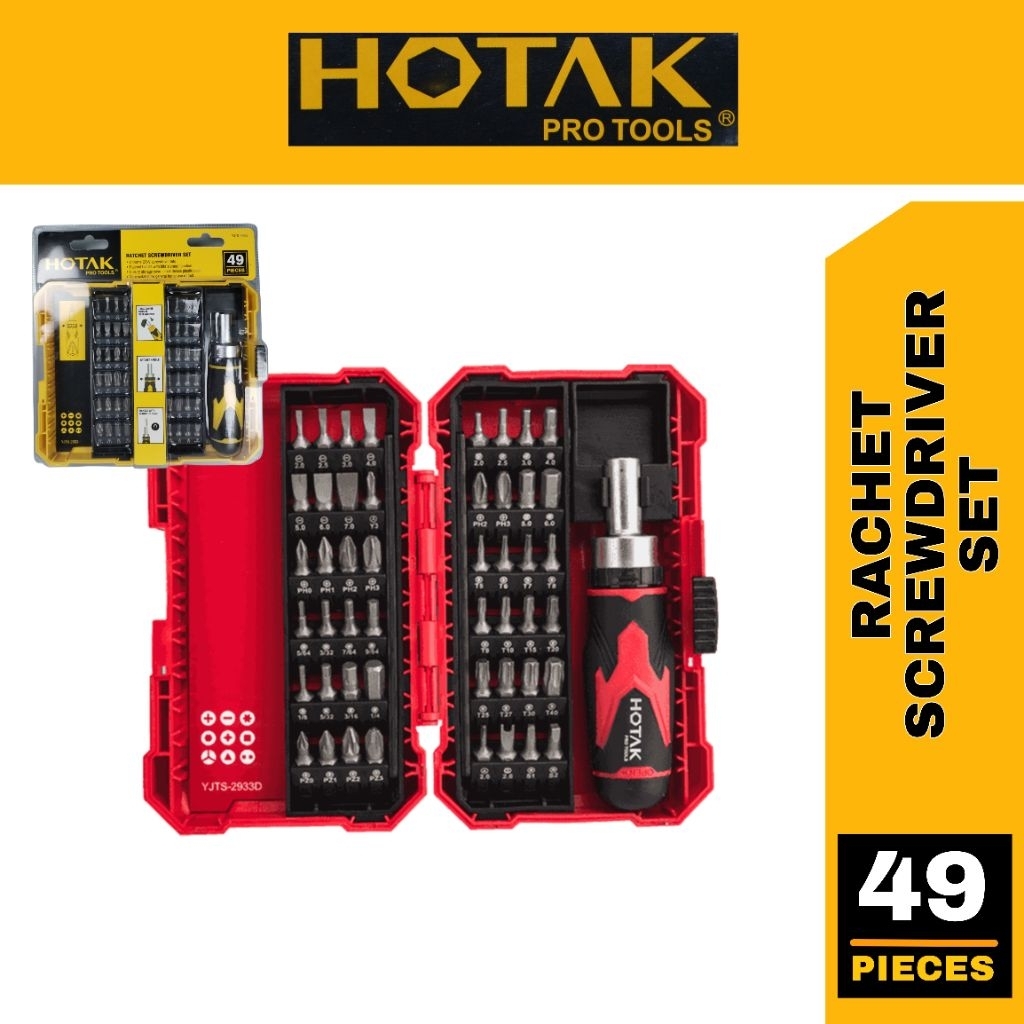 (ใหม่และปิดผนึก) HOTAK PRO TOOLS ชุดไขควง Rachet 49 ชิ้น (YJTS-2933 ...