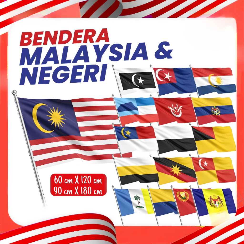 PREMIUM QUALITY TEBAL Bendera & Semua Negeri Flag All States Flag ...