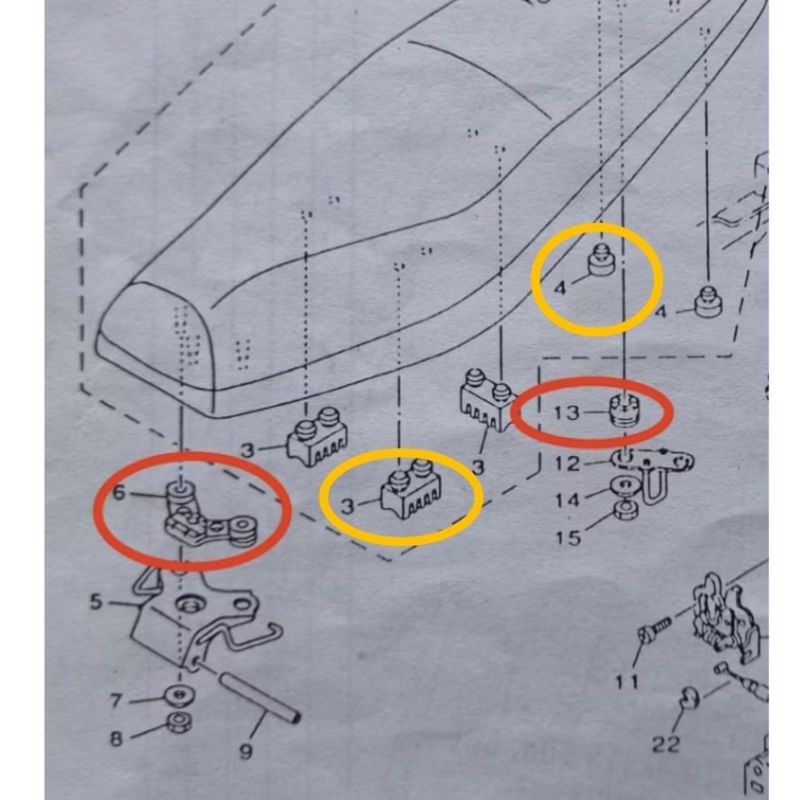 Yamaha lc135 v1 v2 v3 v4 v6 lcv1 lcv2 lcv3 lcv4 lcv6 เบาะนั่งวงเล็บยาง ...
