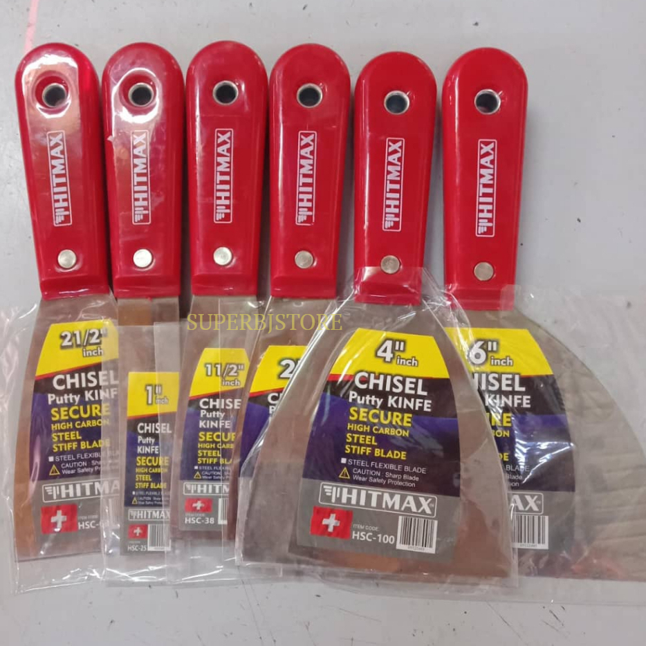 1-6 CHISEL PUTTY KINFE SECURE ใบมีดเหล็กคาร์บอนสูง STIFF | Shopee Thailand