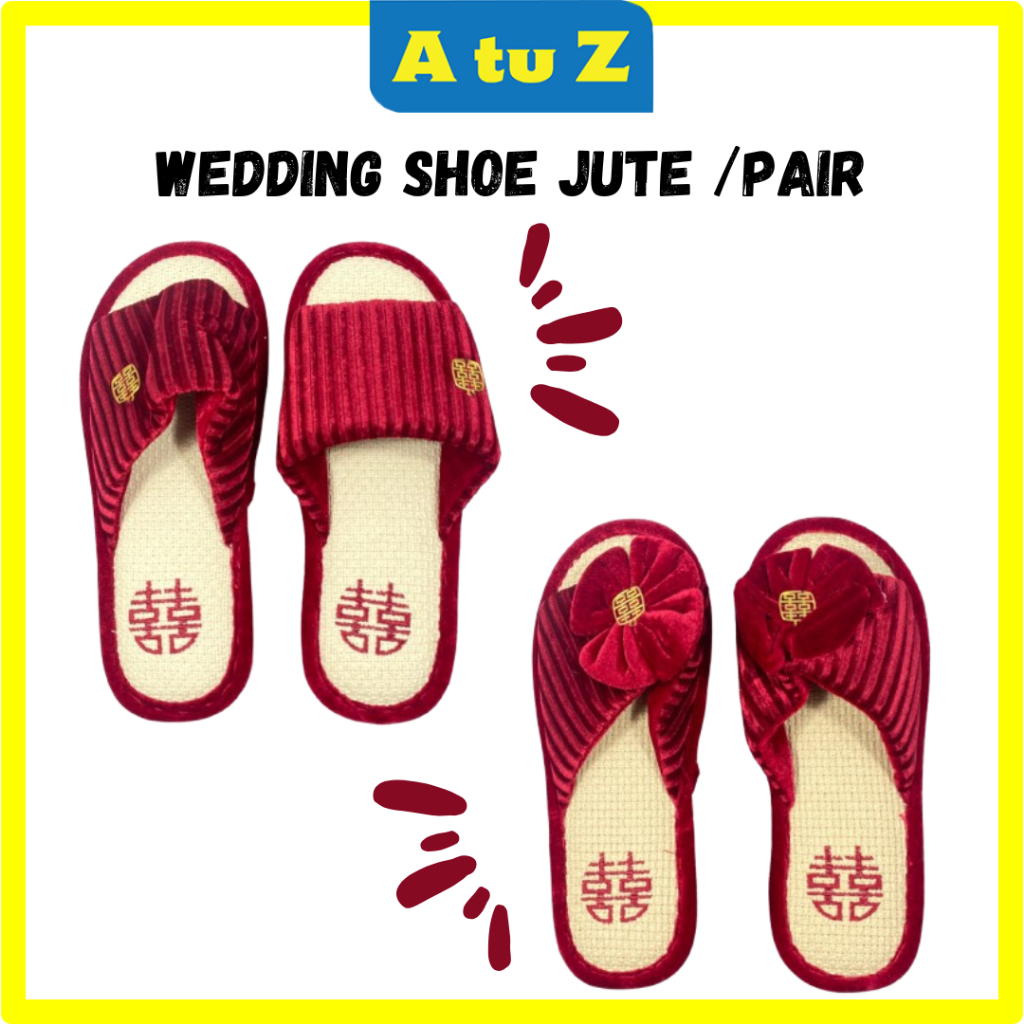 รองเท้าแต่งงาน AtuZ JUTE/คู่/อุปกรณ์จัดงานแต่งงาน รองเท้าแตะแต่งงาน ...