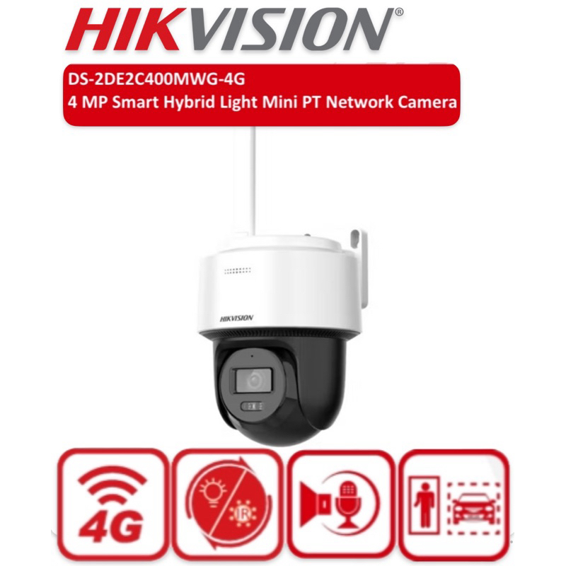 Hikvision กล้องวงจรปิด DS-2DE2C400MWG-4G 4MP สมาร์ท Hybrid Light Mini PT กล้องเครือข่าย | Shopee ...