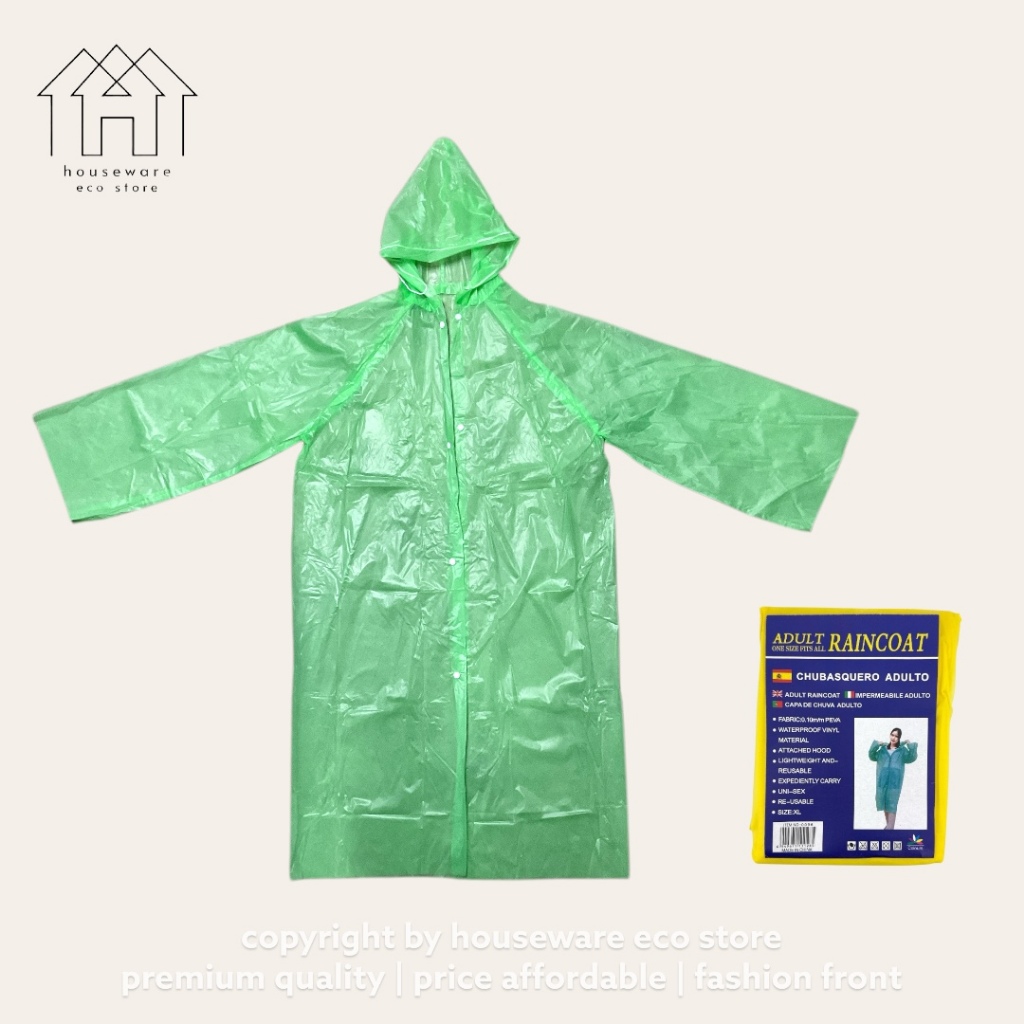 นํากลับมาใช้ใหม่ PEVA Rain Coat Hoodie Poncho Rainsuit ชุดกันฝนแบบใช้ ...