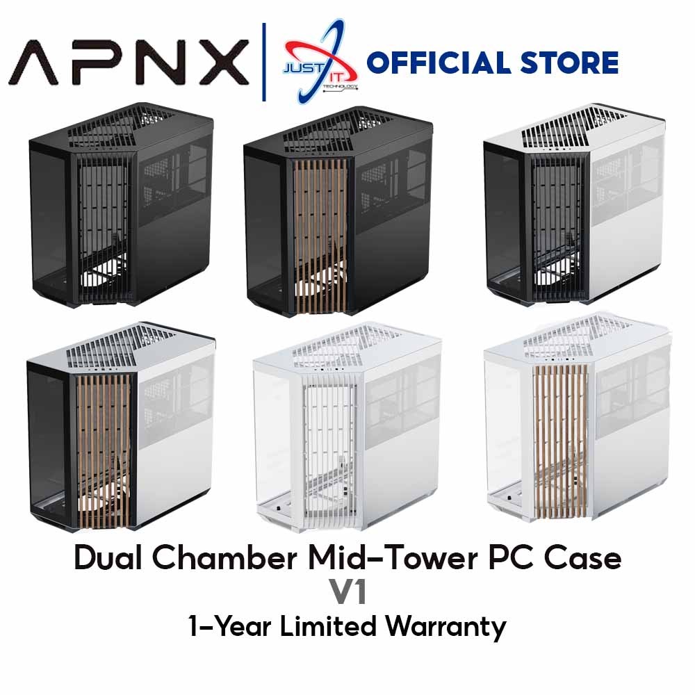 APNX V1 DUAL CHAMBER ATX DESKTOP PC CASE / CASING ( ไม่มีพัดลมให้ ...