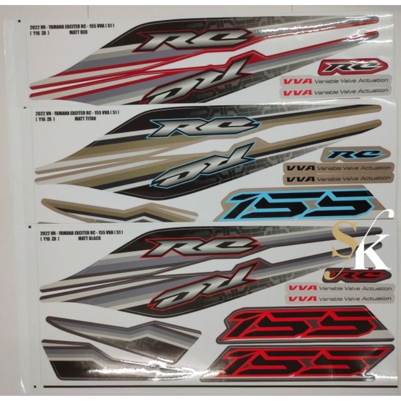 Yamaha Y16 Y16ZR EXCITER RC 155 VVA (51) VIETAM DESIGN 2022 STRIPE BODY ...