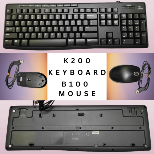 Logitech K200 USB Business Keyboard with Media Hot Keys / B100 Mouse ...