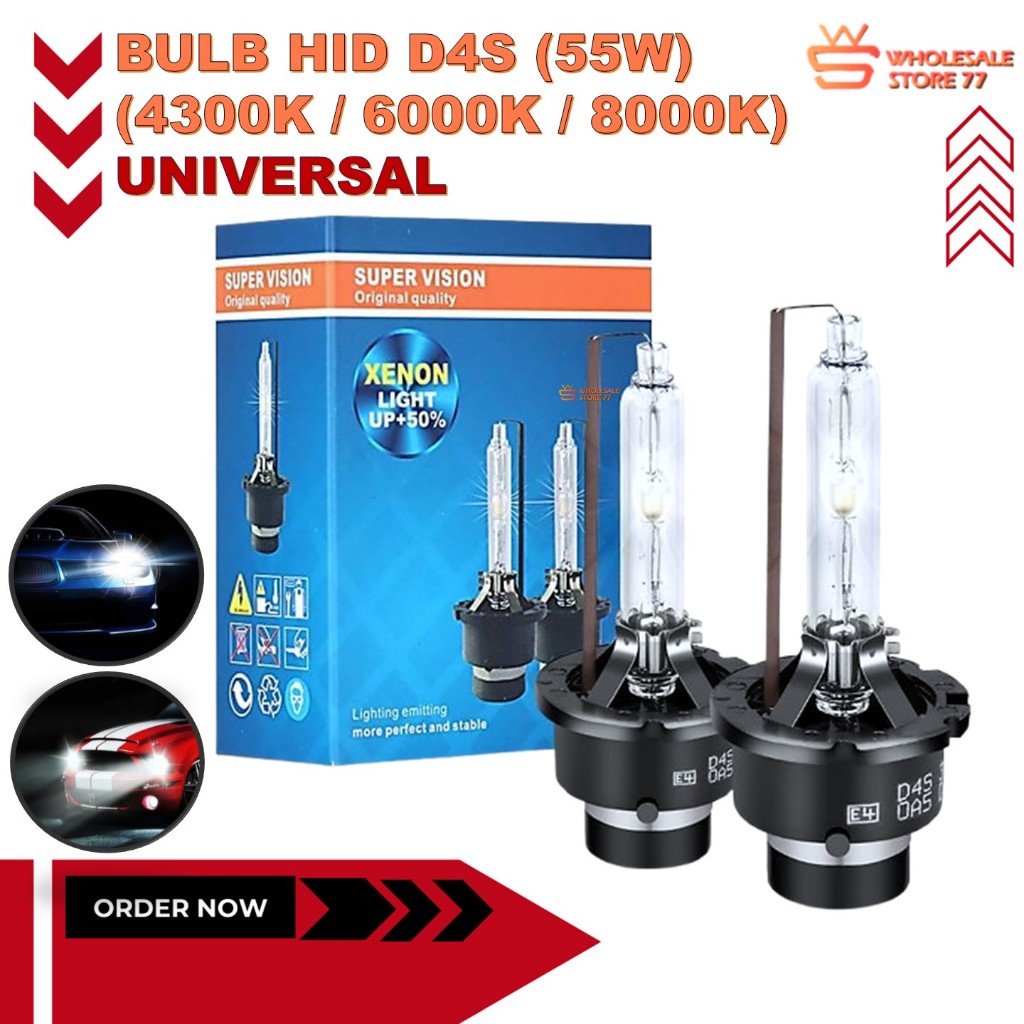 ไฟหน้าหลอดไฟ Super Vision Xenon HID/ไฟหน้า D4S 4300K / 6000K / 8000K ...