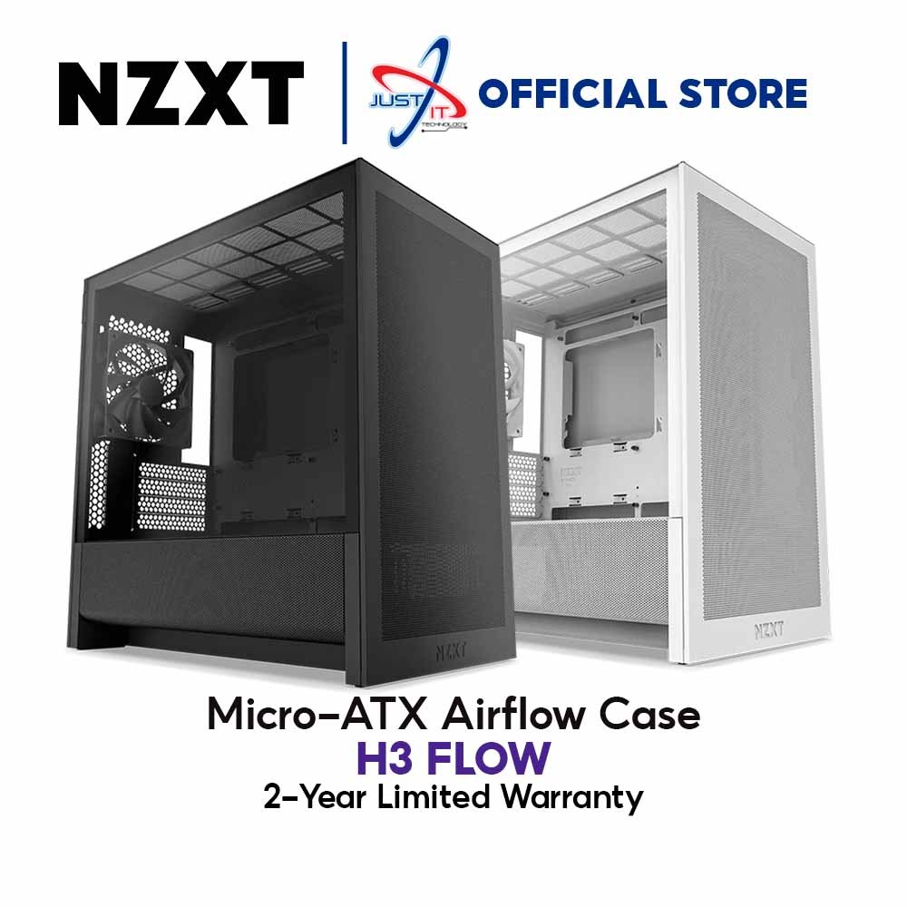 NZXT H3 FLOW M-ATX AIRFLOW DESKTOP PC CASE / ทํางานร่วมกับพัดลมด้านหลัง ...