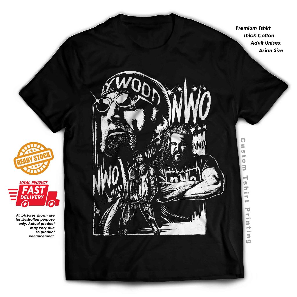 Classic retro WWCW NWO new world order HULK HOGAN 90s wwe เสื้อยืดผ้า ...
