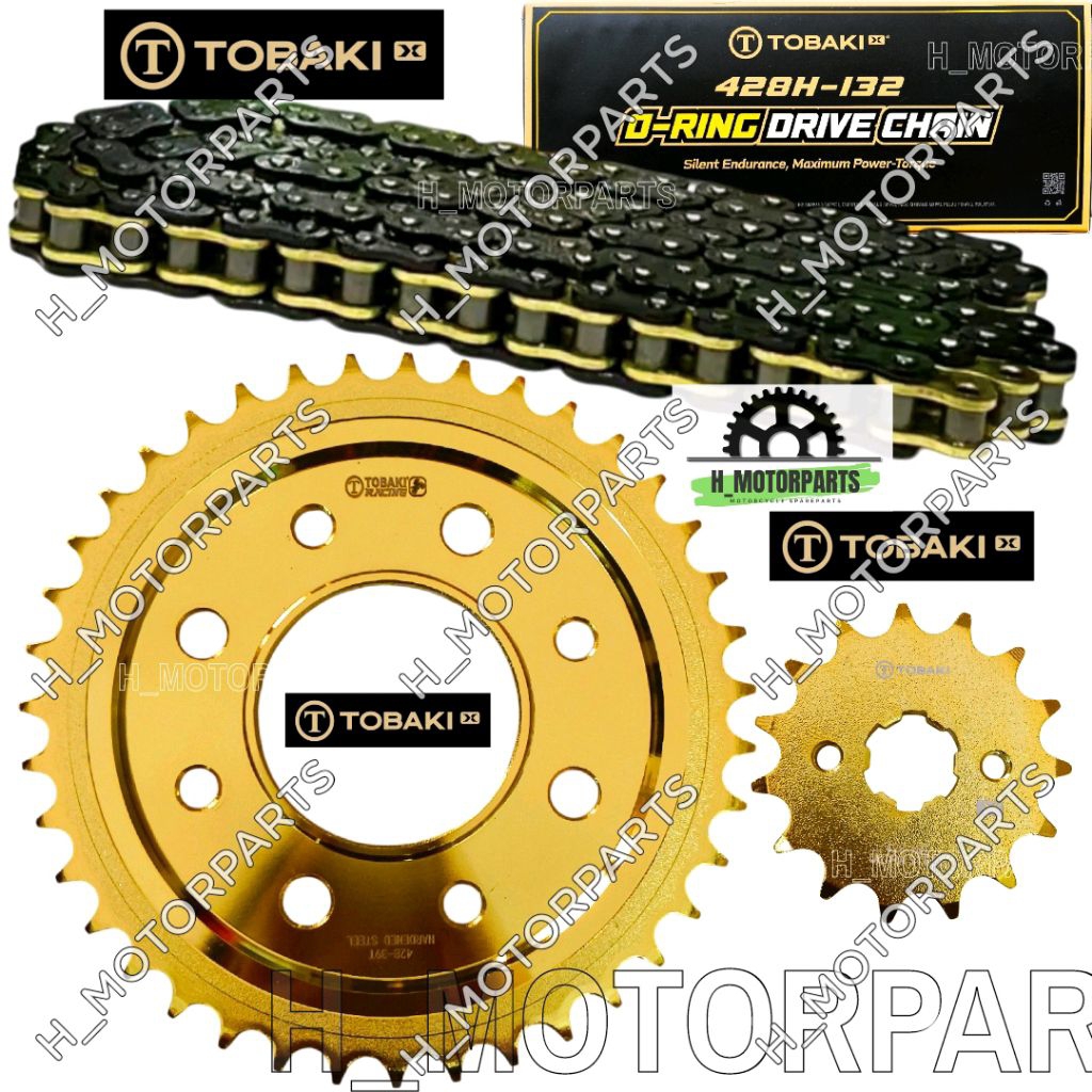 RS150 RSX150 TOBAKI SPROCKET 428 CHAIN O-RING 1SET HEAVY DUTY CHROME ...