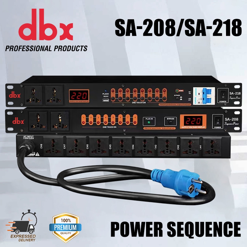 Dbx SA-208/SA-218 แหล่งจ่ายไฟควบคุม 8 + 2 ระดับมืออาชีพ + แหล่งจ่ายไฟ 8 ...