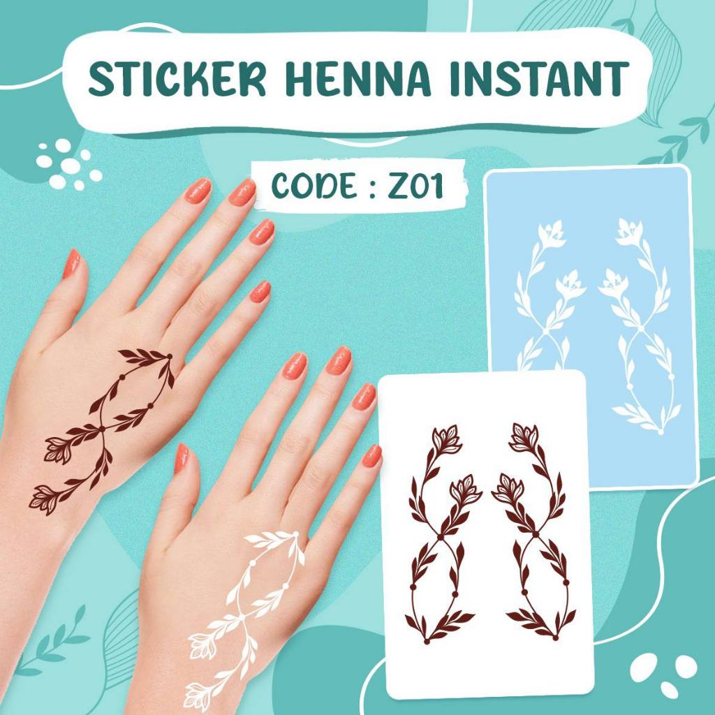 ออกแบบใหม่ 2025 สติกเกอร์ Henna ทันทีสติกเกอร์รอยสักกันน้ํา Inai Tampal ...