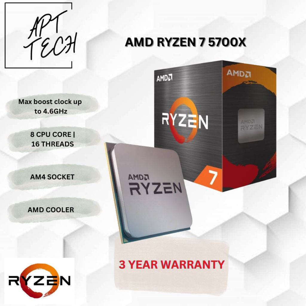 APTTECH AMD RYZEN 7 5700X AM4 PROCESSOR COMBO ข้อเสนอ | Shopee Thailand