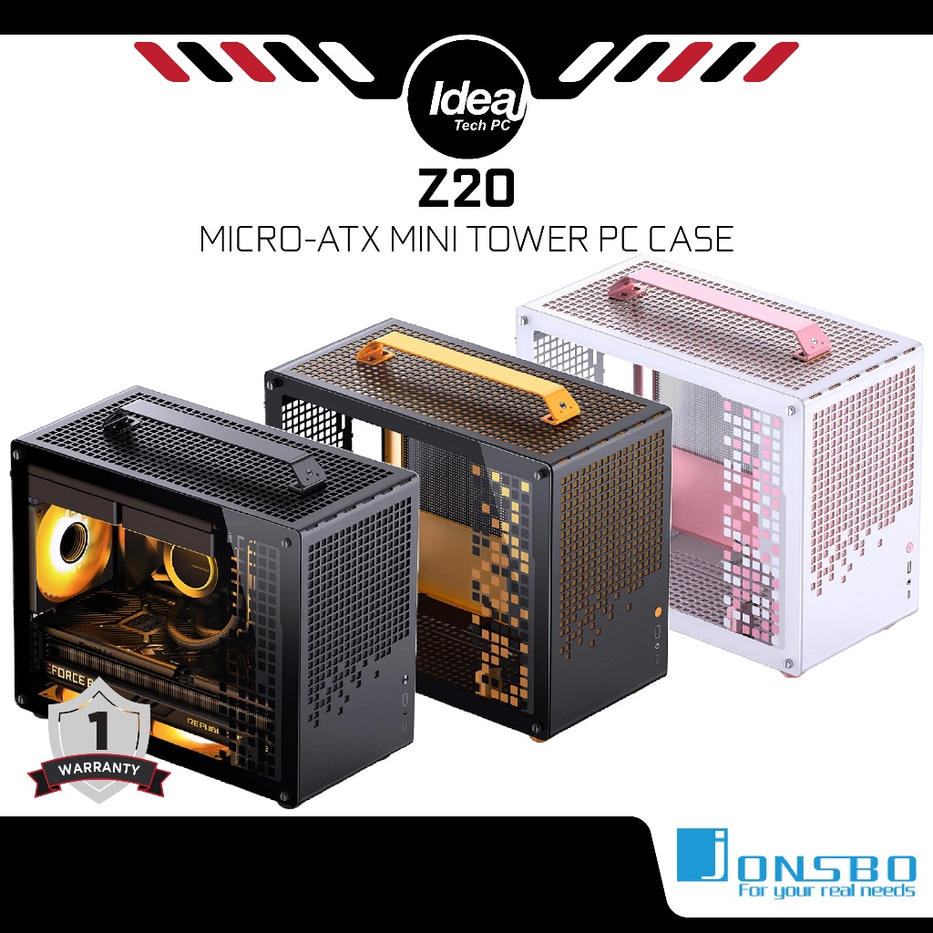 JONSBO Z20 BLACK / BLACK ORANGE / WHITE PINK MINI TOWER MICRO-ATX ...