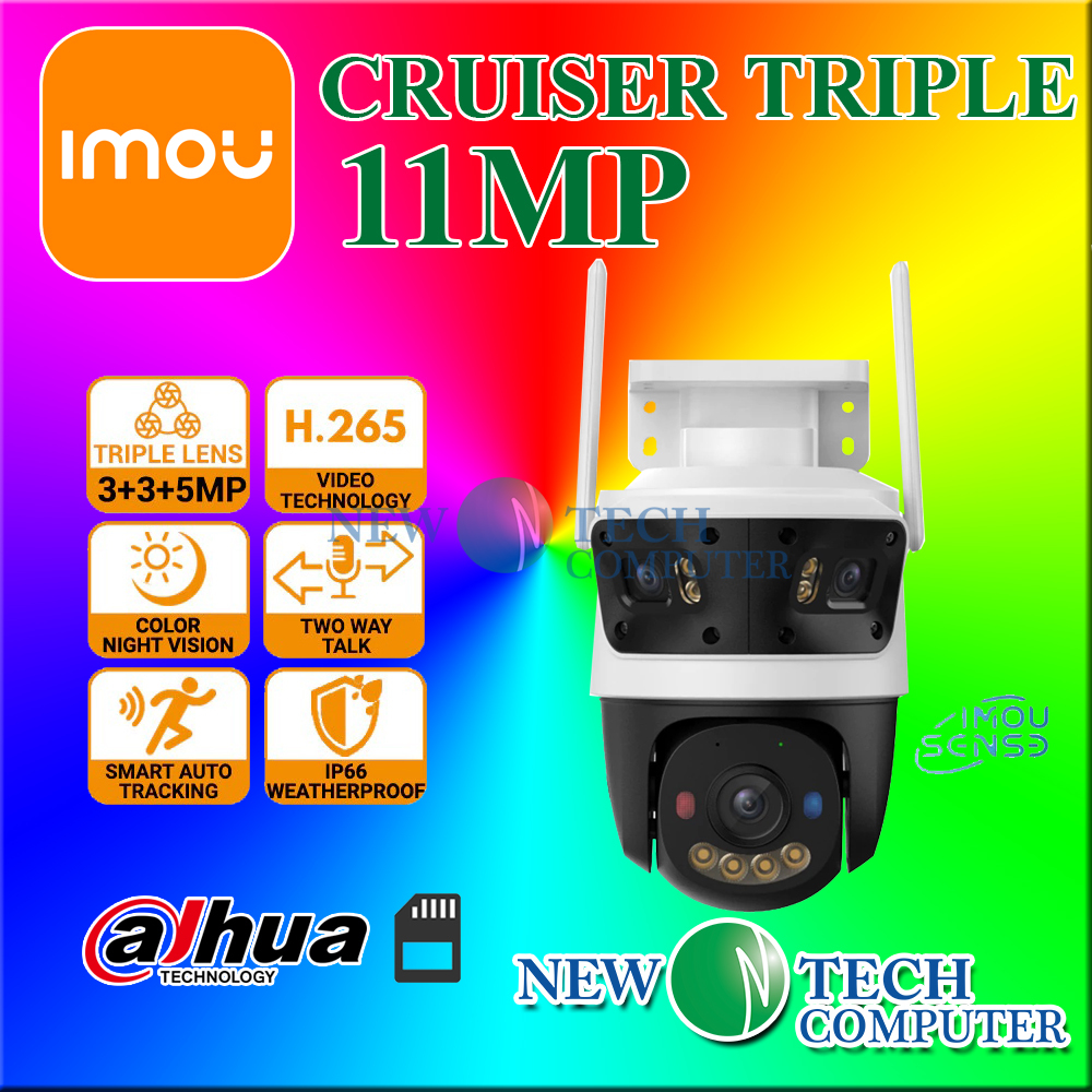 Imou Cruiser TRIPLE 11MP บันทึก 3 ตาเลนส์ TRIPLE Two Way Talk Color ...