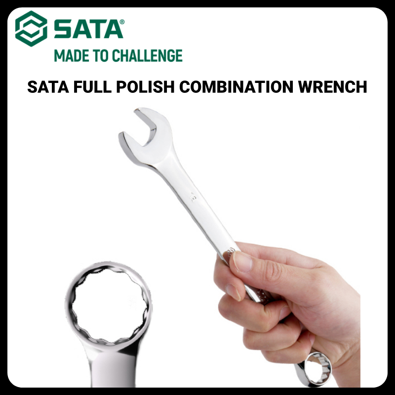 Sata FULL POLISH COMBINATION WRENCH COMMON RING SPNNAR ชุดประแจ 8MM ...