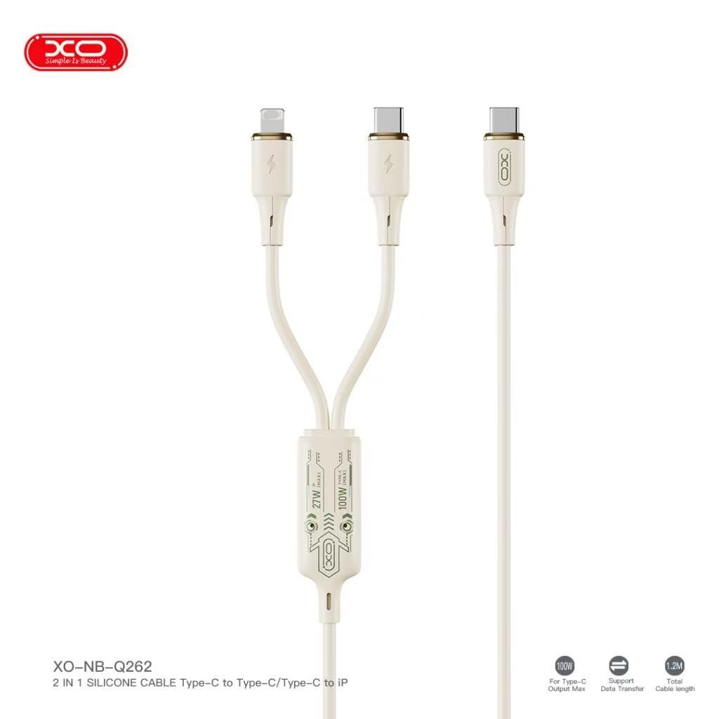 XO-NB-Q262 100W 2 in 1 PD Data Cable Super Fast Quick Charging | Shopee Thailand