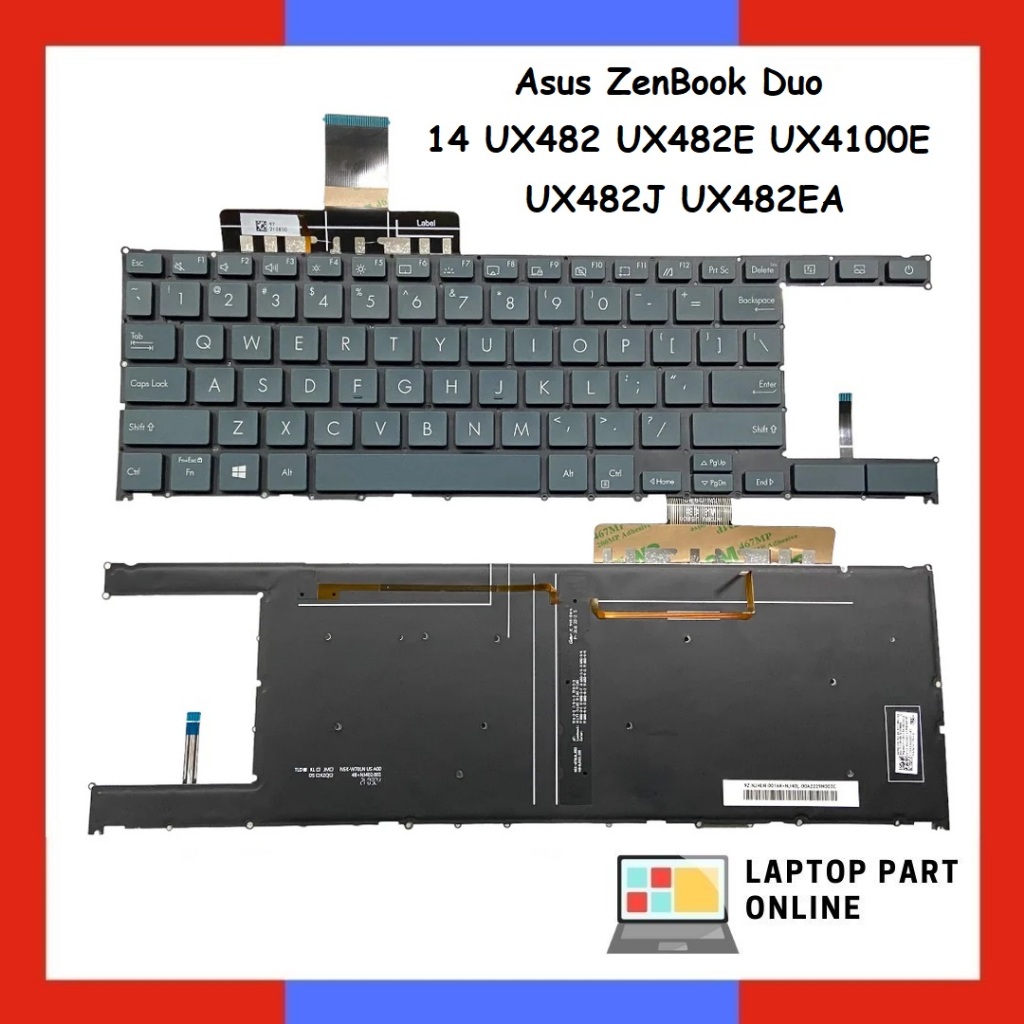 Asus ZenBook Duo 14 UX482 UX482E UX4100E UX482J UX482EA UX482EAR คีย์บอร์ด | Shopee Thailand