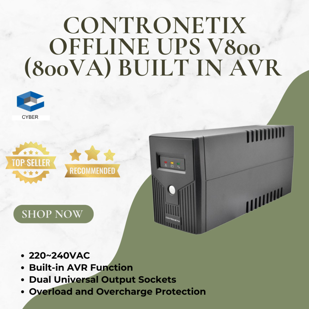 Contronetix Offline UPS V800 (800VA) ในตัว AVR CT-UPS-V800 | Shopee ...