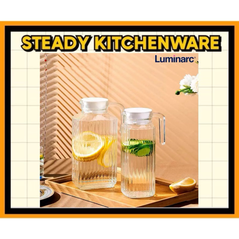 Luminarc Quadro เหยือกเสิร์ฟแก้วดื่ม / ชาน้ําร้อนและเย็นและอุ่นเครื่อง ...