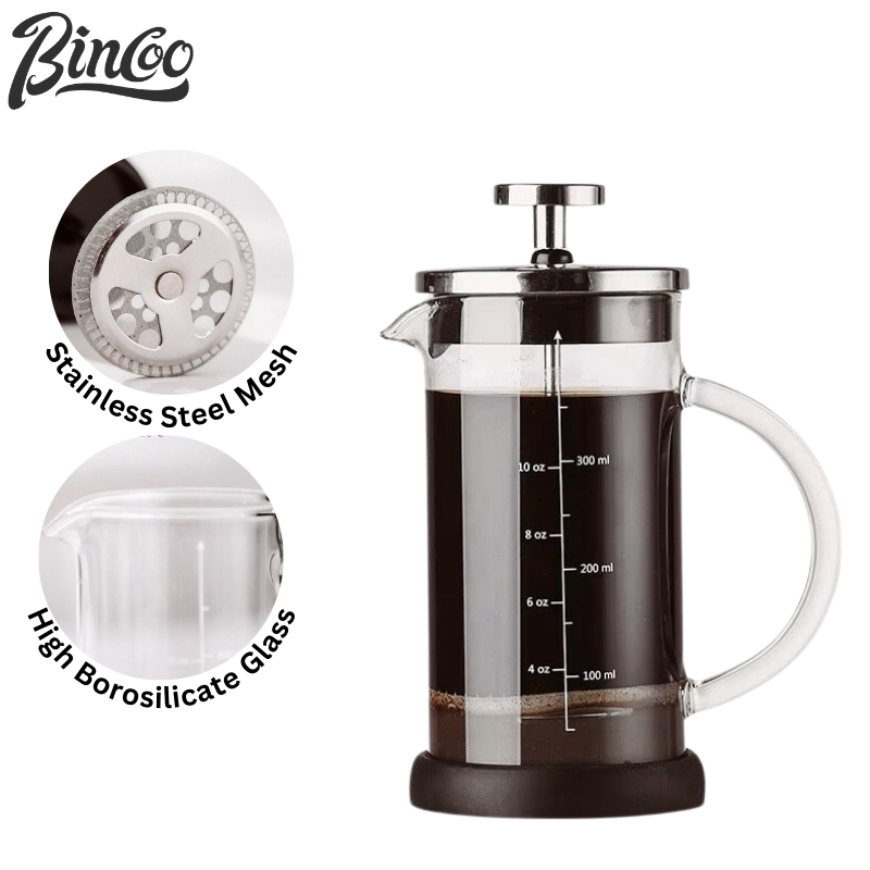 Bincoo /400ml ,600ml เครื่องชงกาแฟ French Press พร้อมแก้ว Borosilicate Coffee Plunger | Shopee ...