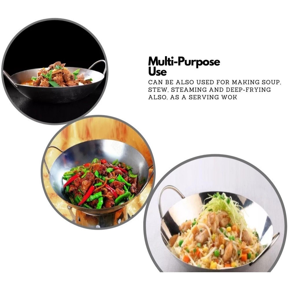 Mini WOK อาหารสแตนเลสพร้อมที่จับ | Shopee Thailand