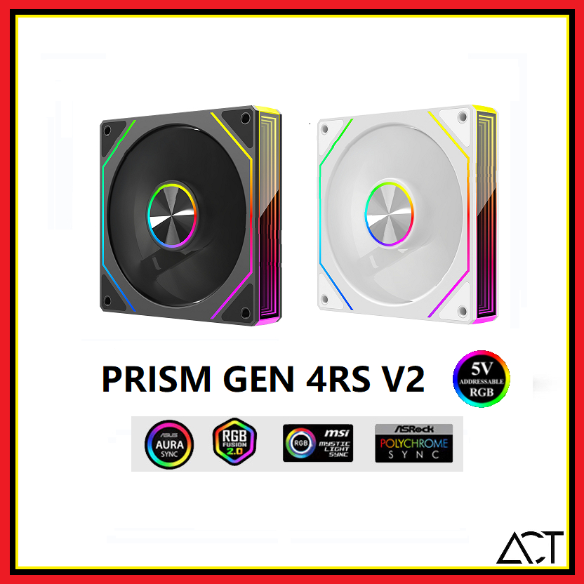 Hifrost Prism Gen6 Pro Black / White 5V ARGB 3Pin PWM 12CM Casing Fan ...