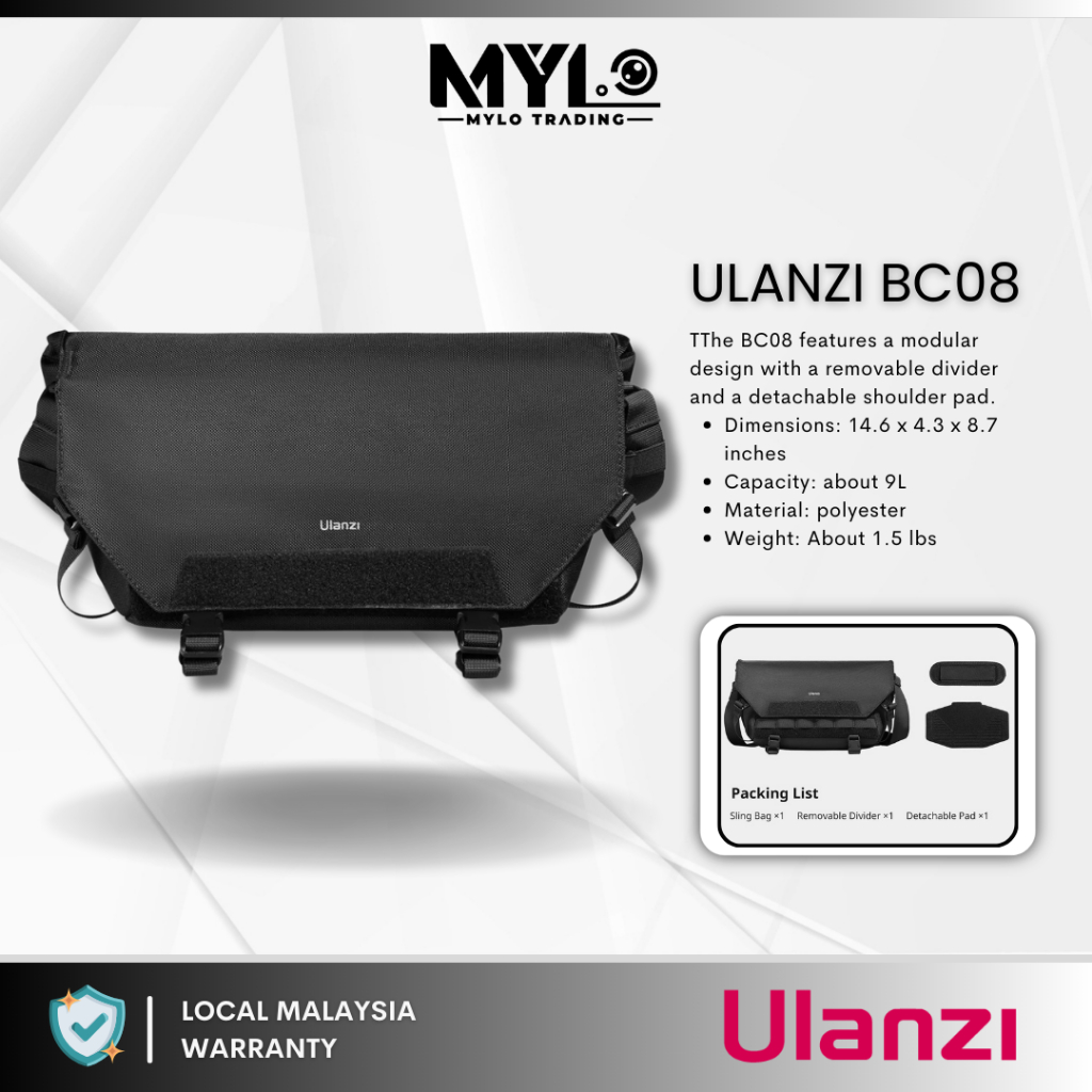 Ulanzi BC08 Camera Sling Bag ( 9L ) วัสดุ : โพลีเอสเตอร์ | Shopee Thailand