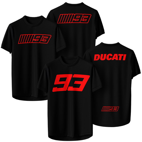 Ducati mm93 เสื้อยืดผ้าฝ้ายพิมพ์ลาย Dtf Hd พิมพ์ผ้าฝ้าย 200gsm สีดําและ ...