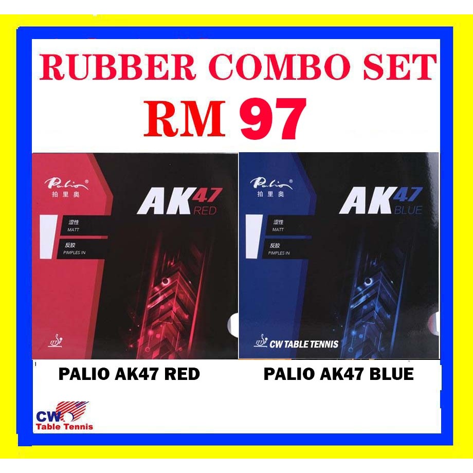 Palio AK47 Red Spin-Elastic และ AK47 Blue Combo Set Rubber Ping Pong ...