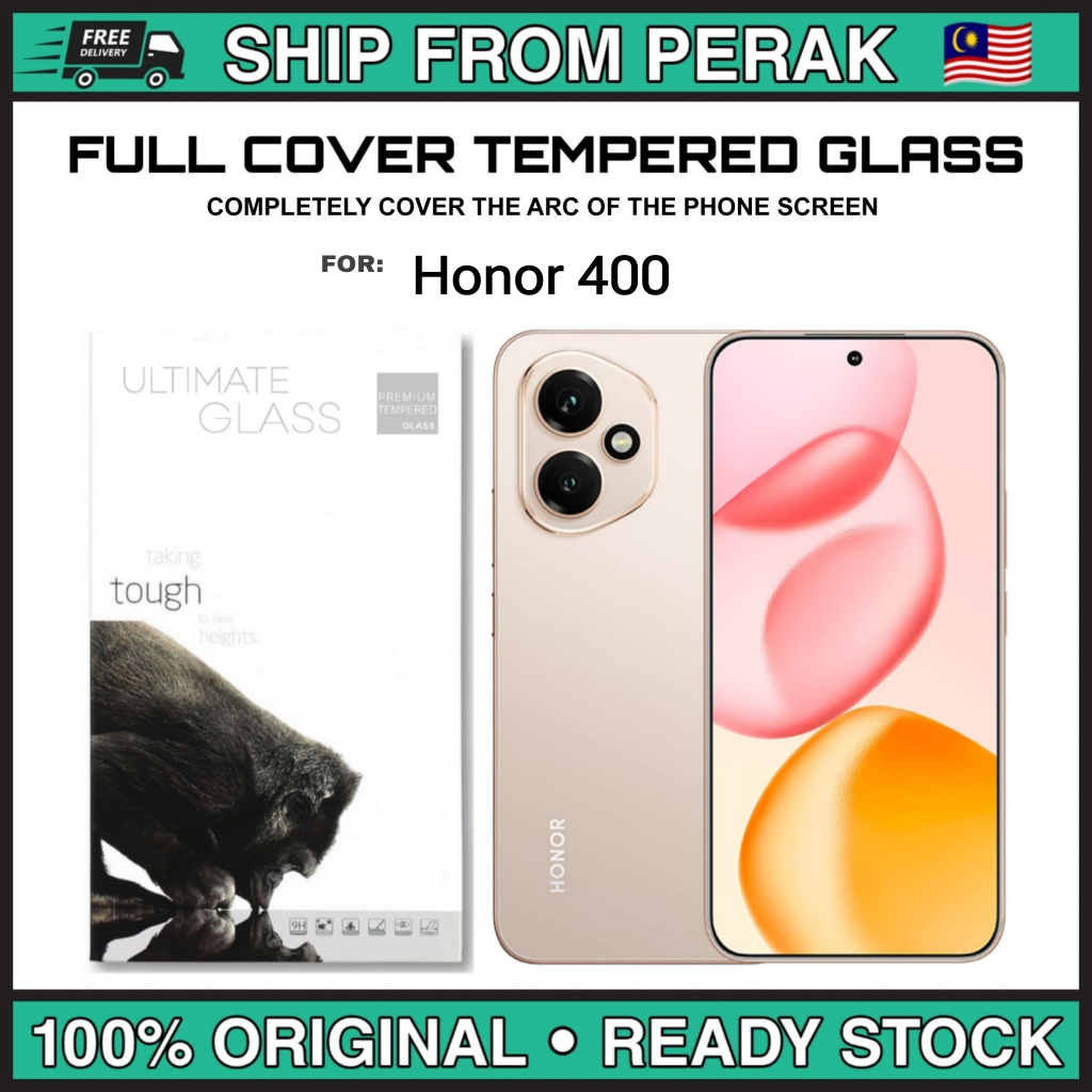 Ultimate Glass สําหรับ Honor 400 คลุมทั้งหมด 9H กระจกนิรภัยป้องกันหน้า ...