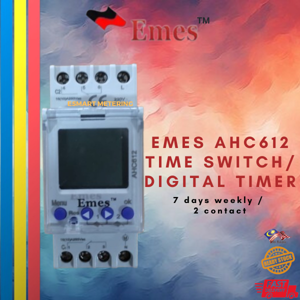 Emes AHC612 Series Digital Weekly Time Switch 2 ช่อง | Shopee Thailand