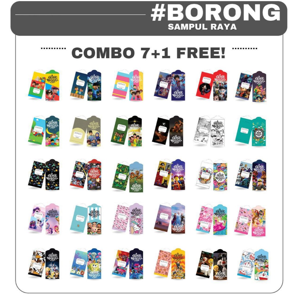 [ Official ] SAMPUL RAYA 2025 COMBO 7+1 ฟรี ANGPAO CANTIK MONEY ...