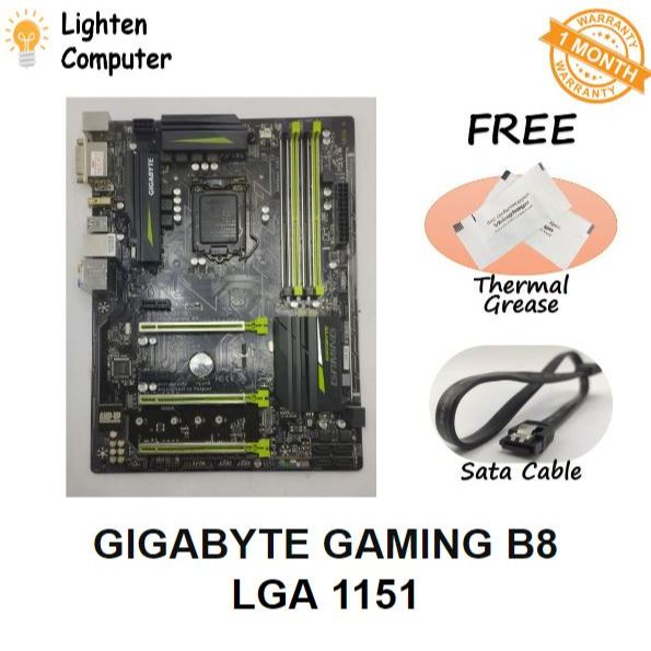 USEDGIGABYTE Ga-gaming B8 เมนบอร์ด B250 LGA1151 INTEL 6 7th Gen มาตรฐาน ...