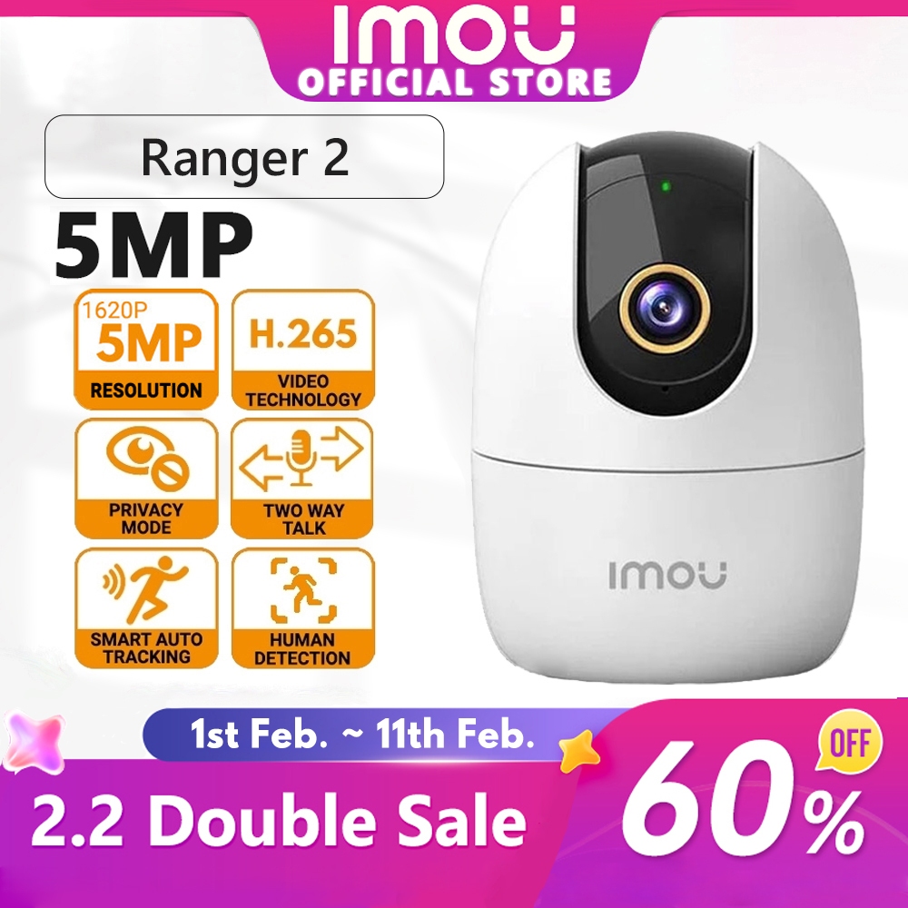Imou Dahua Ranger 2 5MP กล้อง IP ไร้สาย AI Human Detection & Siren Two Way Talk Pan/Tilt ...