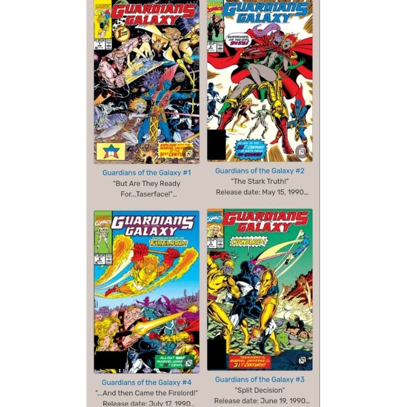 Marvel Comics Guardians of the Galaxy (1990 ซีรีส์ที่ 1) 1-4 หนังสือการ์ตูน | Shopee Thailand