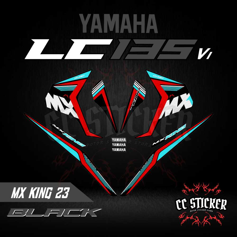 Yamaha LC135 V1 สติ๊กเกอร์ STRIPE MOTOR MX KING 2023 IND 2025 CUSTOM ...
