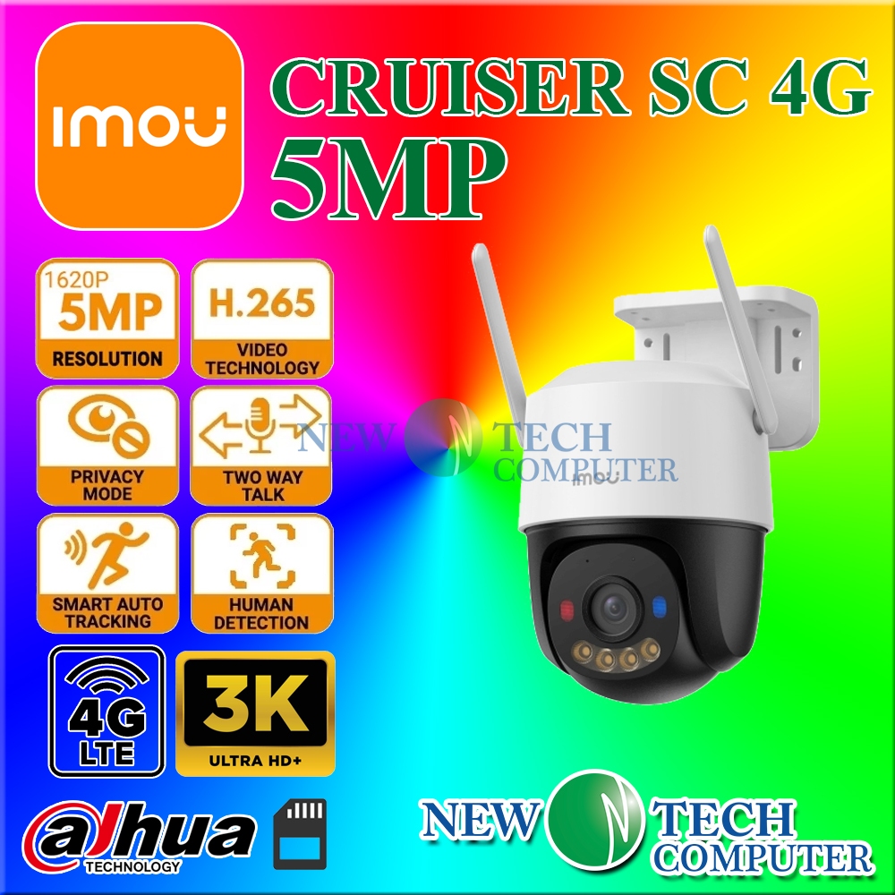 Imou Cruiser เครือข่าย 4G LTE 5MP ULTRA HD 1620P Two Way Talk การตรวจ ...