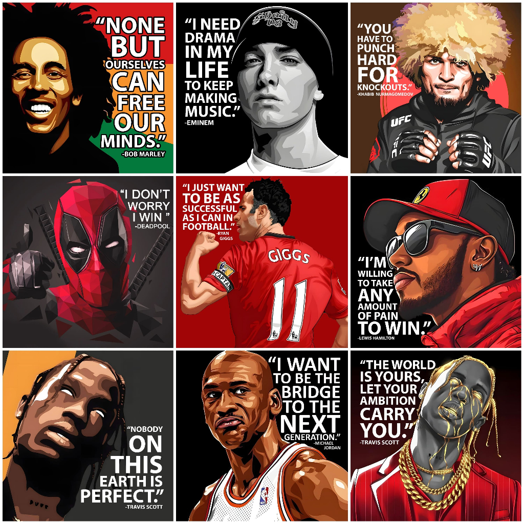 แม่เหล็กติดตู้เย็น Bob Marley, Deadpool, Eminem, Khaib, Lewis Hamilton ...