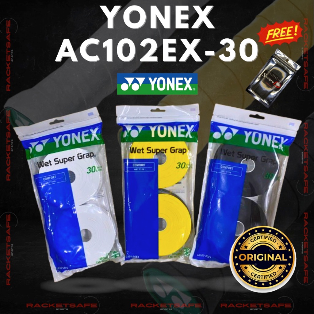 Yonex AC102 EX-30 overgrip -ด้ามจับแบดมินตันดั้งเดิม-yonex grip-overgrip- yonex ac102ex30 ...