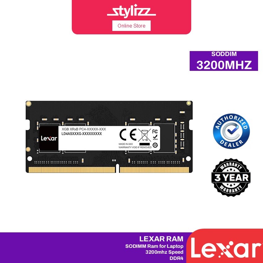 LEXAR 32GB 16GB 8GB 3200MHZ DDR4 SODIMM RAM สําหรับโน๊ตบุ๊คแล็ปท็อป | Shopee Thailand