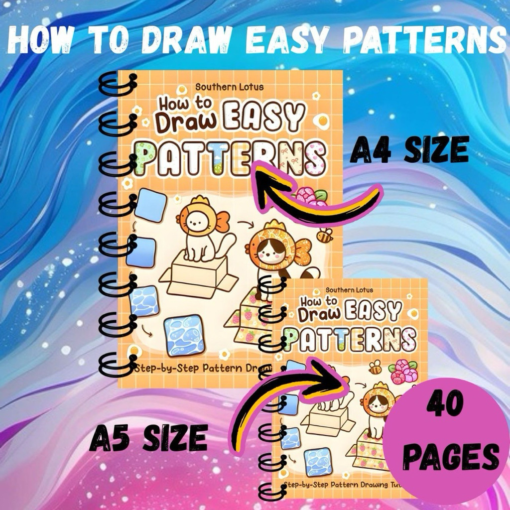 HOW TO DRAW EASY PATTERN – สมุดระบายสีสําหรับเด็ก วัยรุ่น และผู้ใหญ่ A5 ...