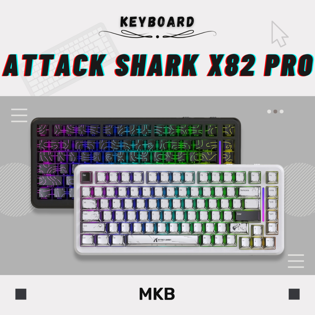 Attack Shark X82 Pro HE Tri Mode 75% เค้าโครงปรับ Actuation Rapid Trigger Hall Effect Full Build ...