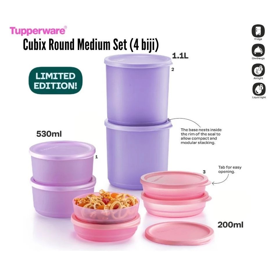 Tupperware Cubix Round Medium-1 PC | Shopee Thailand