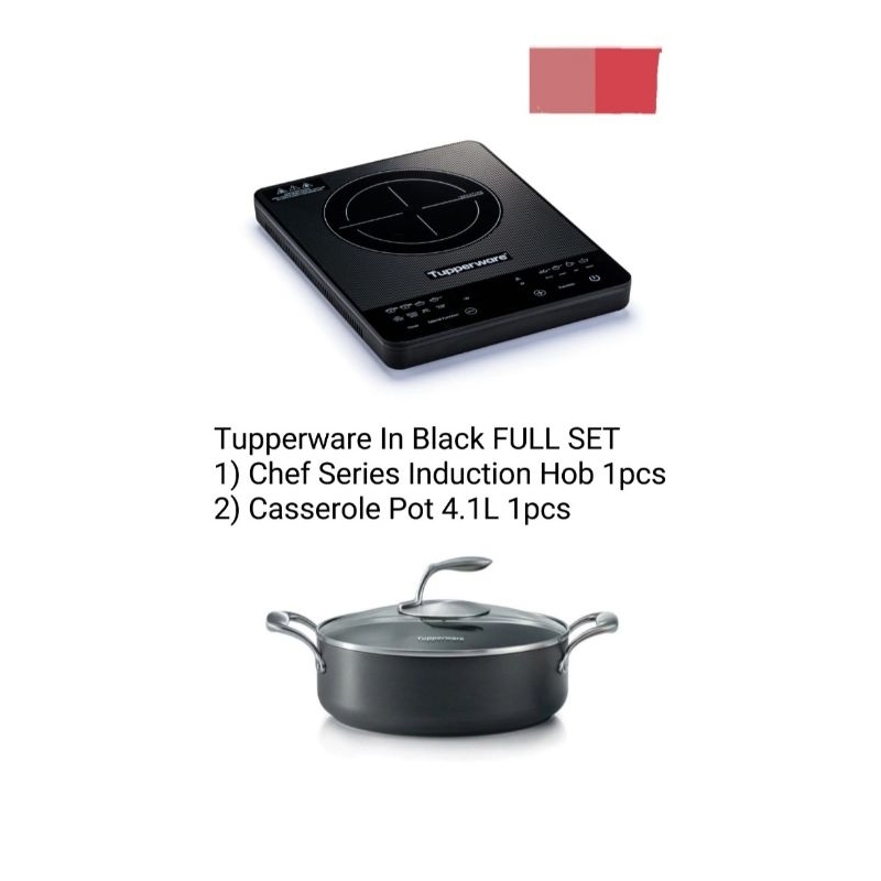 Tupperware Chef Series Induction Hob & Black Series Pot Pot Pot 4.1L ...