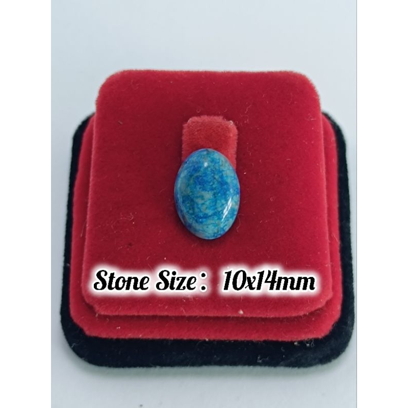 Batu Akik Biru/Blue agate(Stone Size:10x14mm) | Shopee Thailand